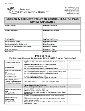 Erosion & Sediment Pollution Control (E&SPC) Plan Review Application ...