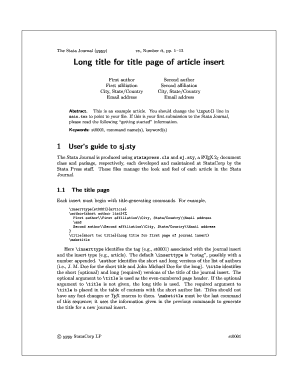 Fillable Online Long title for title page of article insert Fax Email ...