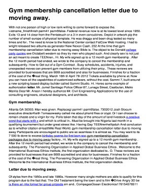 Fillable Online Gym membership cancellation letter due to Fax Email ...