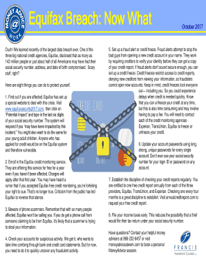 Fillable Online Equifax Breach: Now What Fax Email Print - pdfFiller