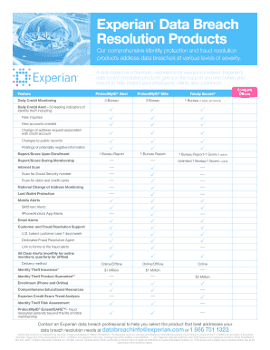 Fillable Online Experian Data Breach Fax Email Print - pdfFiller