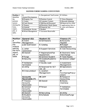 BANNER S NAMING CONVENTION Doc Template | pdfFiller