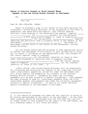 Fillable Online Letter to District Counsel or Chief Counsel Where Fax ...