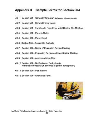 Fillable Online Sample Forms for Section 504 Fax Email Print - pdfFiller