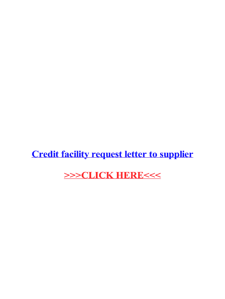 Request Letter For Credit Facility From Supplier - Fill Online, Printable, Fillable, Blank ...