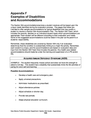 Fillable Online Examples of Disabilities Fax Email Print - pdfFiller