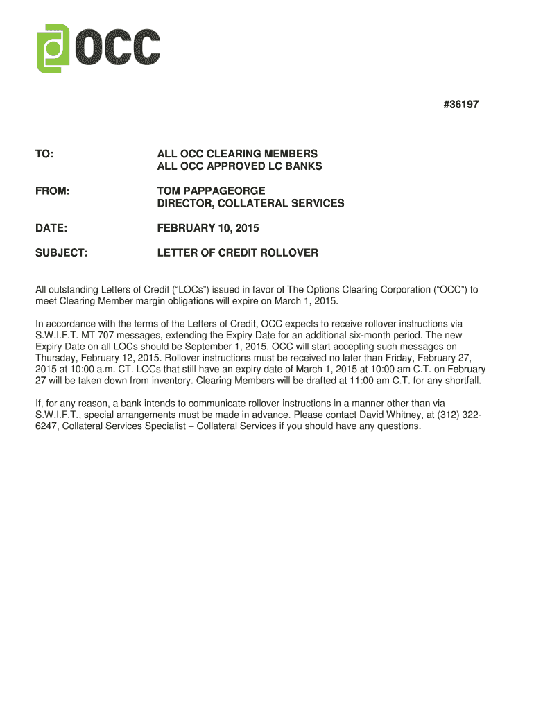 Fillable Online ALL OCC CLEARING MEMBERS Fax Email Print - pdfFiller