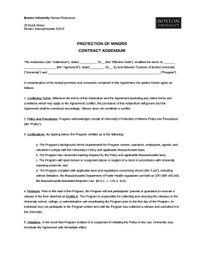 This Addendum (the Addendum), dated , 20 (the Effective Date), modifies ...