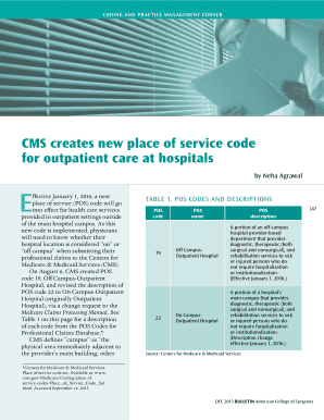 Fillable Online CMS creates new place of service code Fax Email Print ...