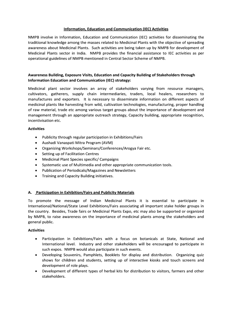 Fillable Online Information, Education and Communication (IEC ...