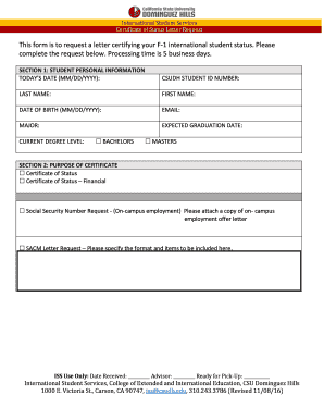 Fillable Online Certificate of Status Letter Request Fax Email Print ...