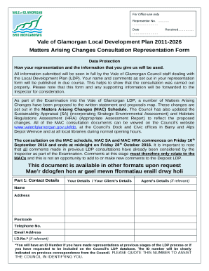 Matters Arising Changes Consultation Representation Doc Template ...