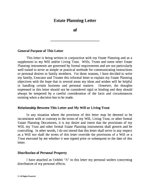 Estate Planning Letter Doc Template | pdfFiller