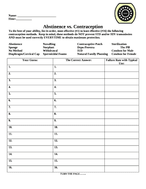Abstinence vs Doc Template | pdfFiller