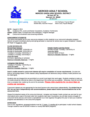 MERCED ADULT SCHOOL Doc Template | pdfFiller