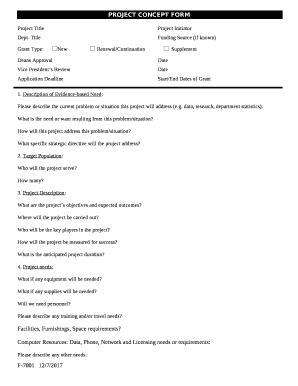 PROJECT CONCEPT Doc Template | pdfFiller