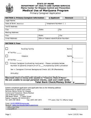 Primary Caregiver Application Doc Template | pdfFiller