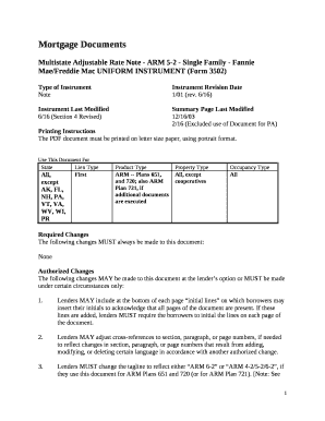 Multistate Adjustable Rate Note - ARM 5-2 - Single Family - Fannie Mae ...
