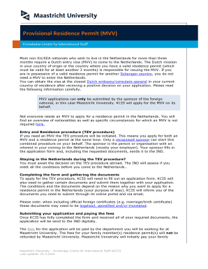 Fillable Online Provisional Residence Permit (MVV) Fax Email Print ...