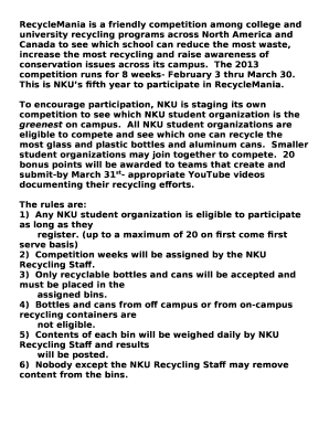 RecycleMania is a friendly competition among college and university ...