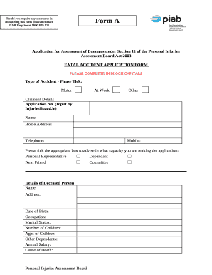 Application for Assessment of Damages under Section 11 of the Personal ...