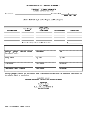 FUNDING CERTIFICATION Doc Template | pdfFiller