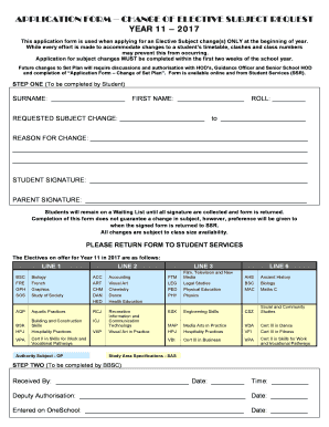 Subject Change Application - Fill Online, Printable, Fillable, Blank ...