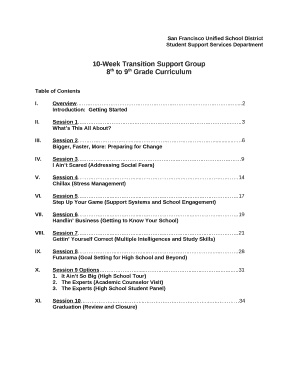 10-Week Transition Support Group Doc Template | pdfFiller