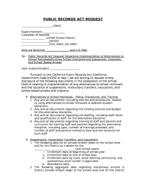 PUBLIC RECORDS ACT REQUEST Doc Template | pdfFiller
