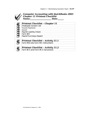 Chapter 11 Printout Checklist Doc Template | pdfFiller