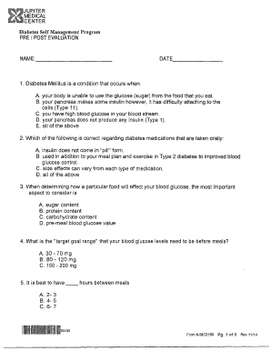 Fillable Online PRE I POST EVALUATION Fax Email Print - pdfFiller