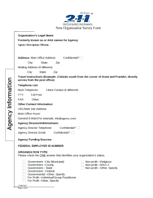 New Organization Survey Doc Template | pdfFiller