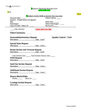 Anatomic Pathology Request Doc Template | pdfFiller