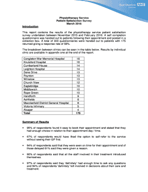Fillable Online This report contains the results of the physiotherapy ...