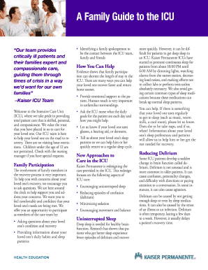 Fillable Online A Family Guide to the ICU Fax Email Print - pdfFiller