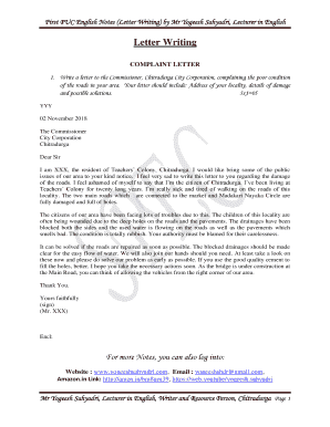 2nd Puc Letter Writing English Pdf Download - Fill Online, Printable ...