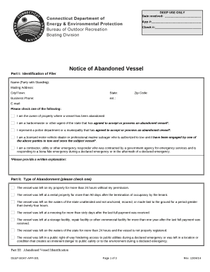 Notice of Abandoned Vessel Doc Template | pdfFiller
