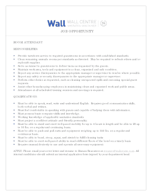 Fillable Online Provide turndown service to required guestrooms in ...