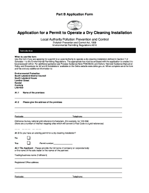 Fillable Online Application for a Permit to Operate a Dry Cleaning ...