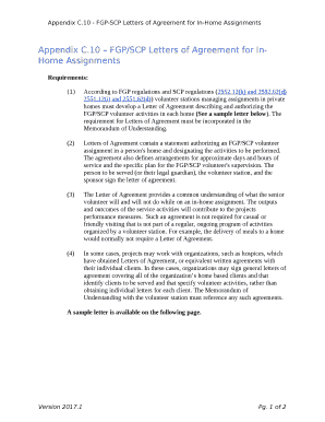 10 FGP/SCP Letters of Agreement for In-Home Assignments Doc Template ...