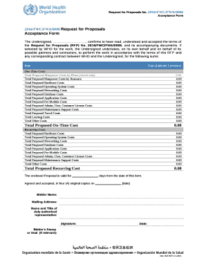 2016/FWC/FWA/0006 Request for Proposals Doc Template | pdfFiller