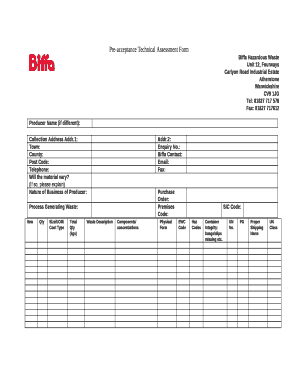 Pre-acceptance Technical Assessment Doc Template | pdfFiller