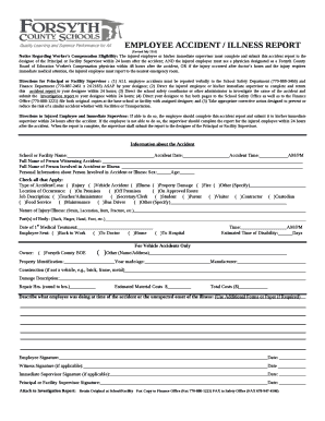 EMPLOYEE ACCIDENT / ILLNESS REPORT Doc Template | pdfFiller