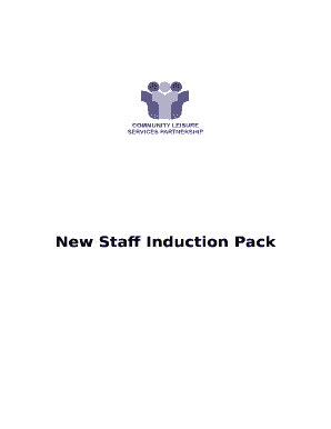 This induction pack must be explained in detail with the new member of ...