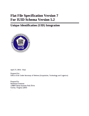 Flat File Specification Version 7 Doc Template | pdfFiller