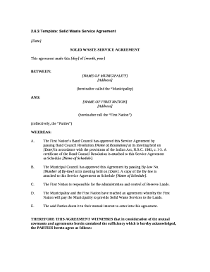 3 Template: Solid Waste Service Agreement Doc Template | pdfFiller