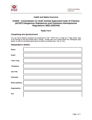 CD254 - Consultation on draft revised Approved Code of Practice (ACOP ...