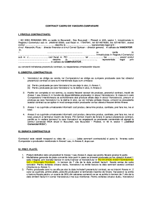 Fillable Online CONTRACT CADRU DE VANZARE-CUMPARARE Fax Email Print ...