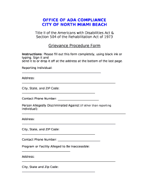 OFFICE OF ADA COMPLIANCE Doc Template | pdfFiller