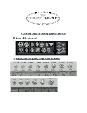 Fillable Online A Diamond Engagement Ring purchase checklist Fax Email ...